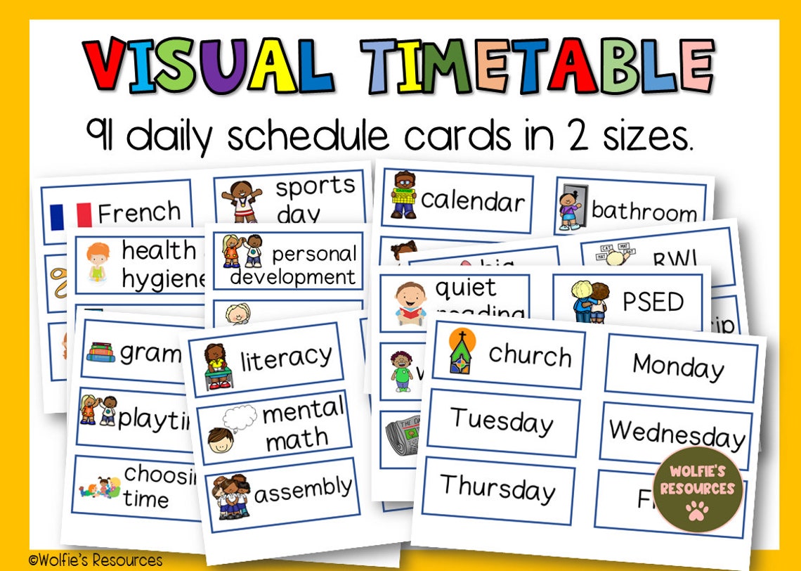 Daily Schedule Visual Timetable - Etsy