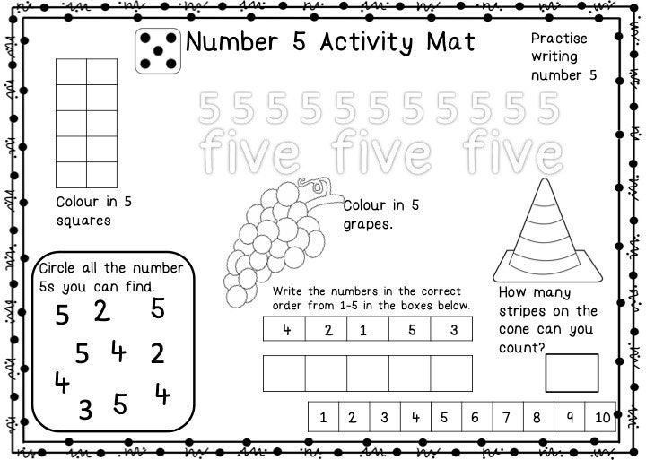 Numbers 1-10 Activity Mats - Etsy