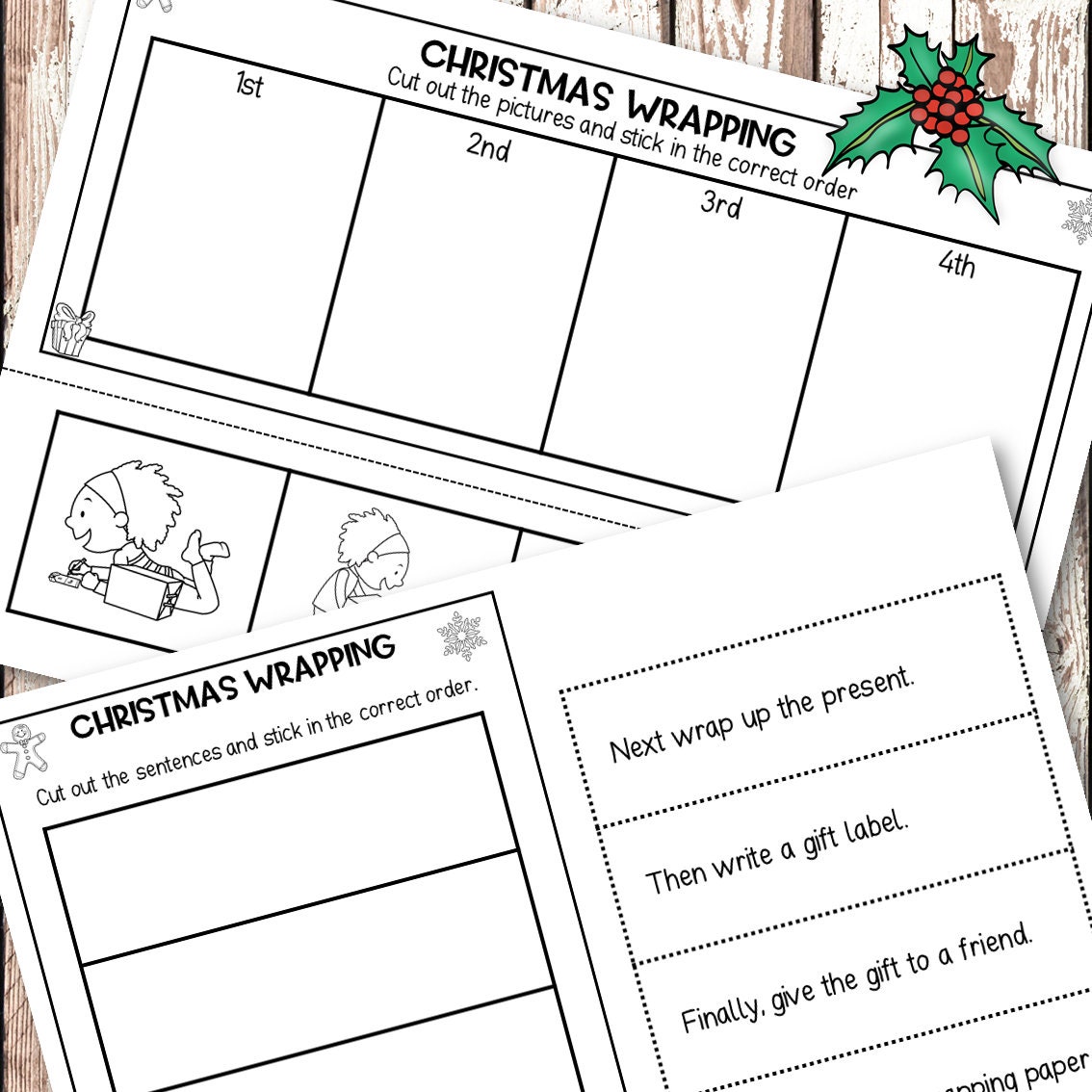 Christmas Sequencing Activities - Etsy