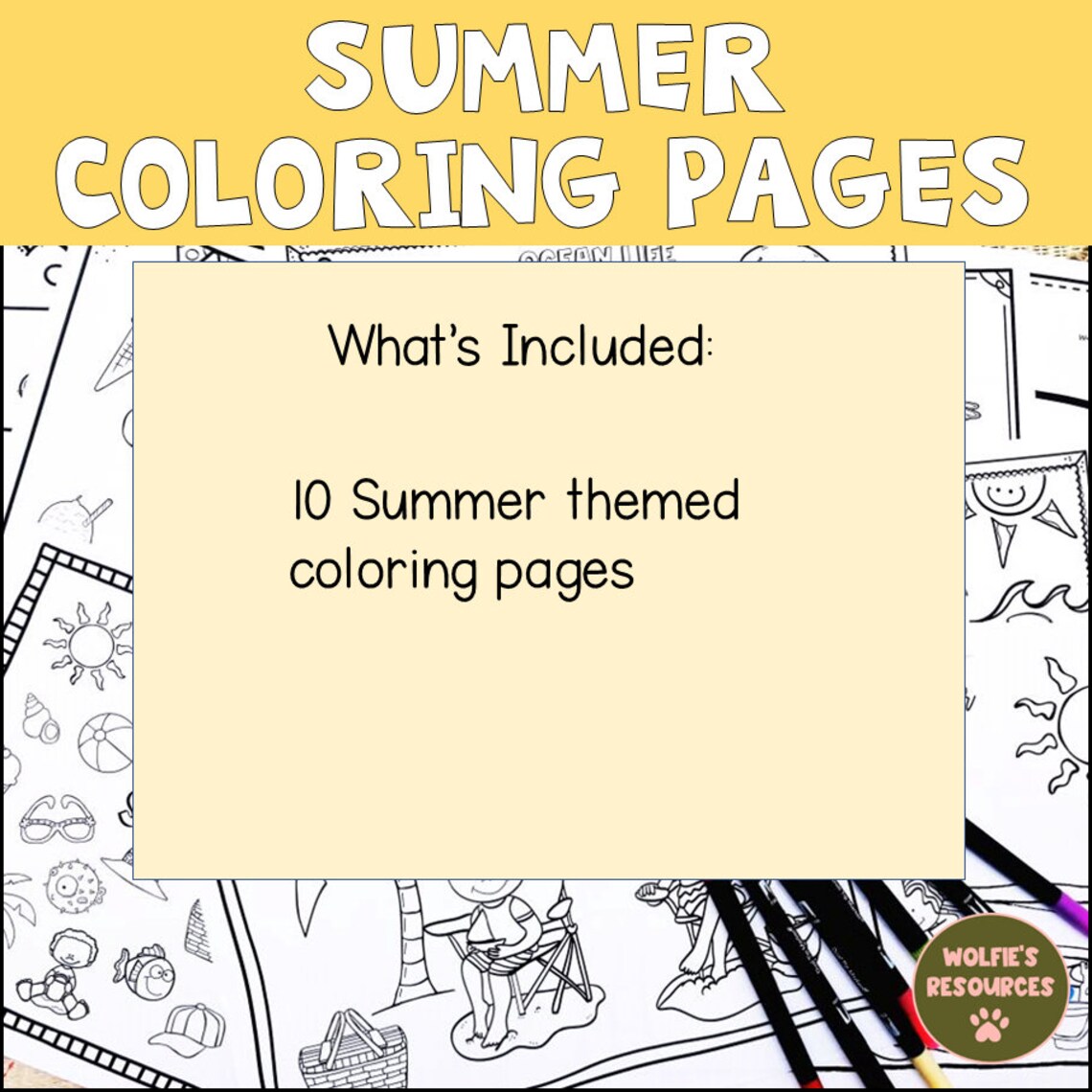 Summer Themed Coloring Pages | Coloring Sheets | Summer | Homeschool - Etsy