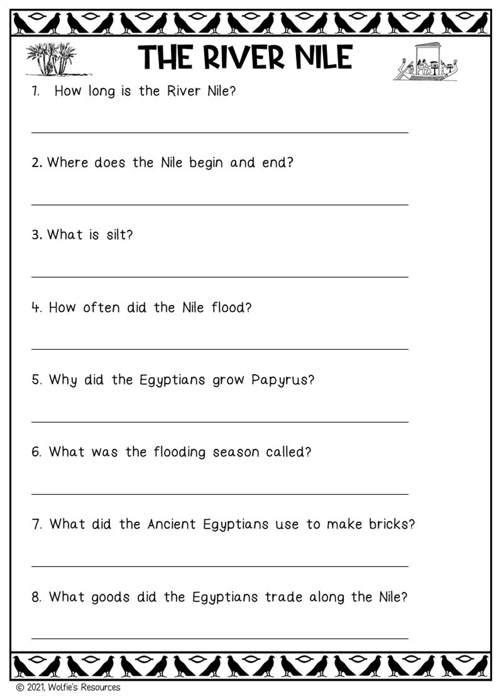 The River Nile Activities Ancient Egypt | Etsy