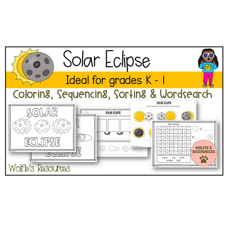 Solar Eclipse Activities Crafts and Power Point for Kindergarten & 1st ...