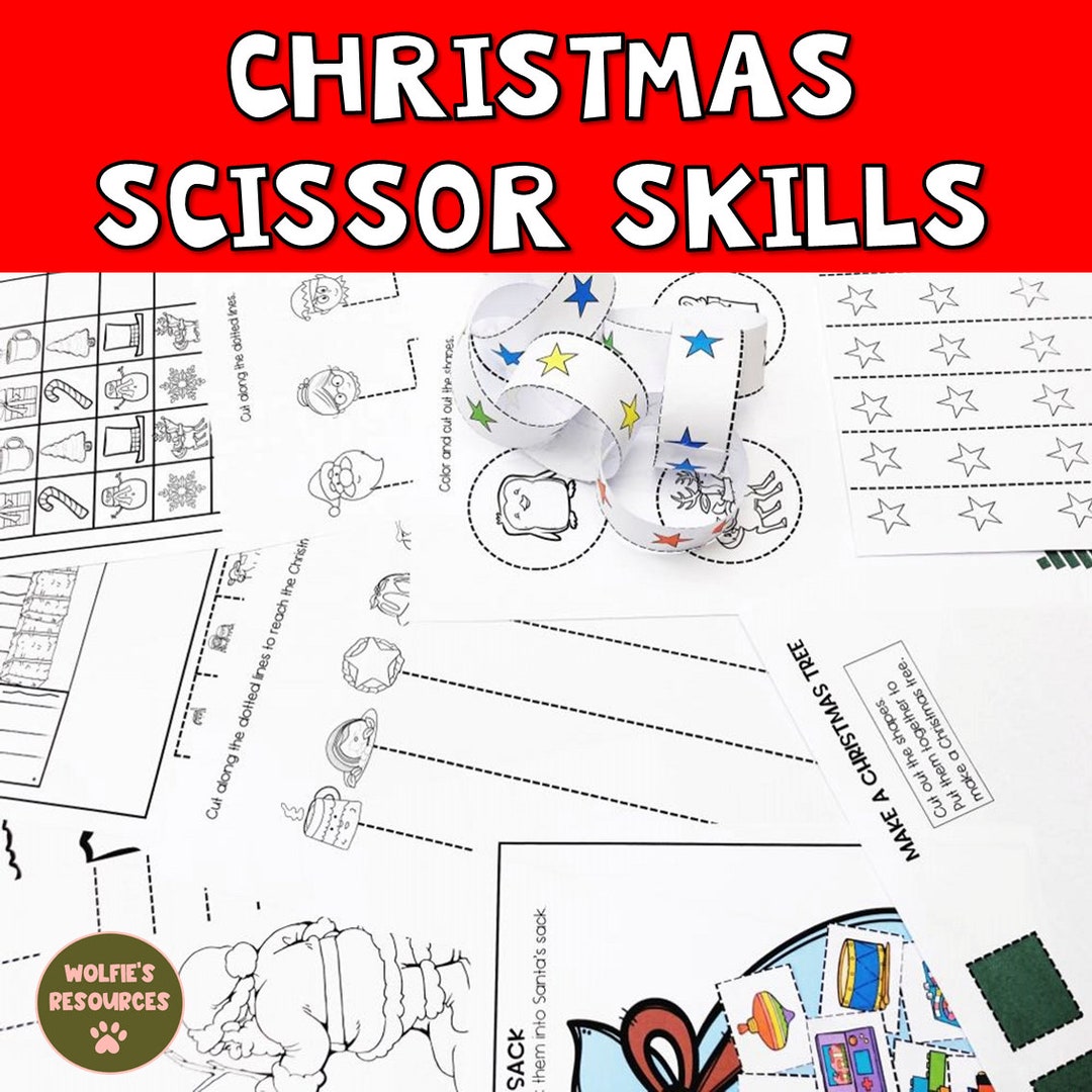 Christmas Scissor Skills Cutting Activities - Etsy