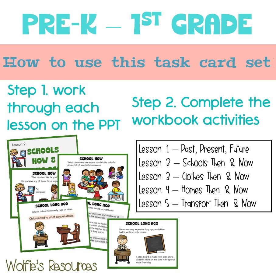 Then and Now Sorting Activities: Past & Present Workbook (powerpoint ...
