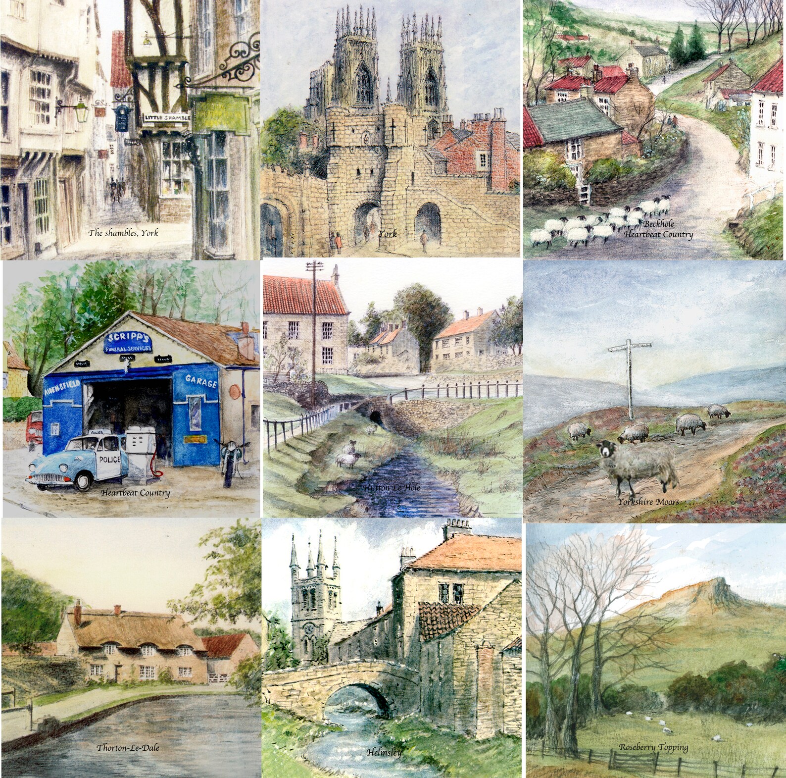 Watercolour Prints of Yorkshire Watercolours, Framed And/or Mounted by ...