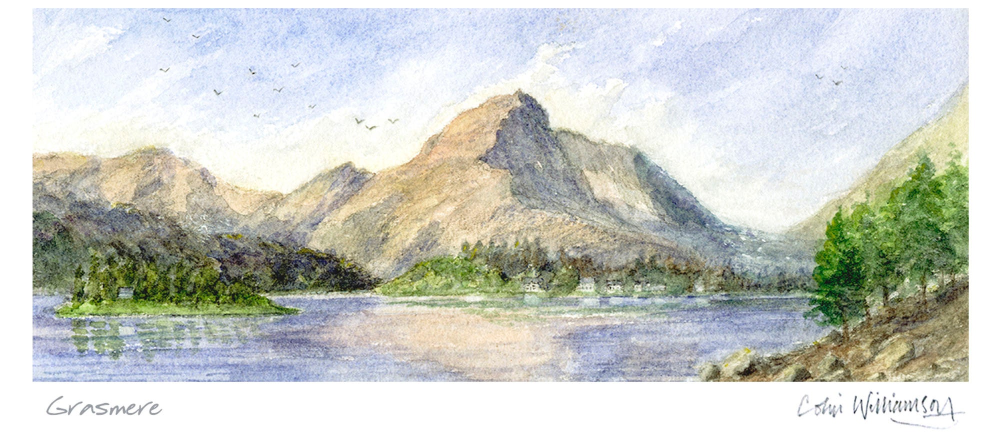 Lake District Watercolour Framed or Mounted Prints by Whitby | Etsy