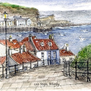 Watercolour Prints of Whitby and the Yorkshire Coast, Framed or Mounted ...