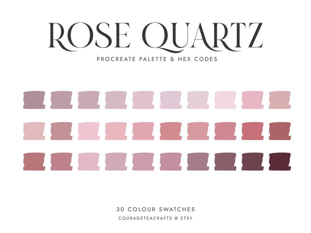 Procreate Colour Palette & HEX Codes Rose Quartz Pink Crystal - Etsy