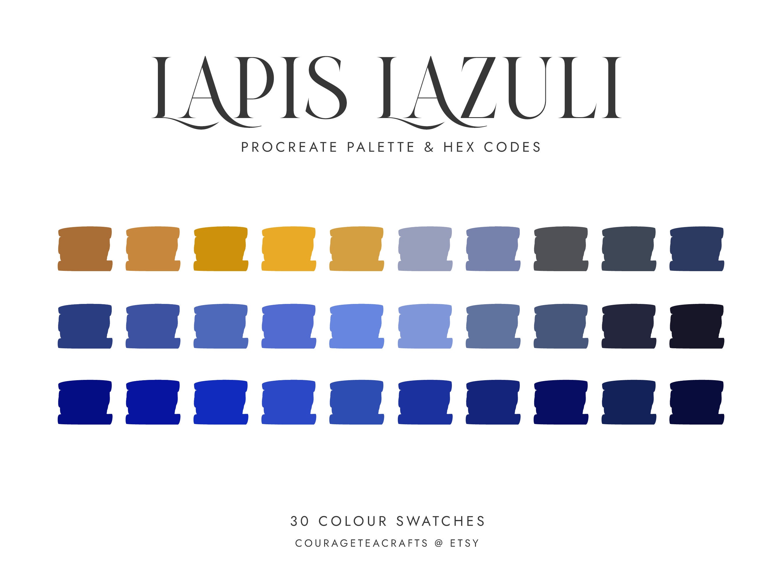 Procreate Colour Palette & HEX Codes Lapis Lazuli Crystal - Etsy