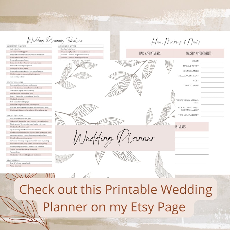 Printable Wedding Timeline, Wedding Checklist, Wedding Planning ...