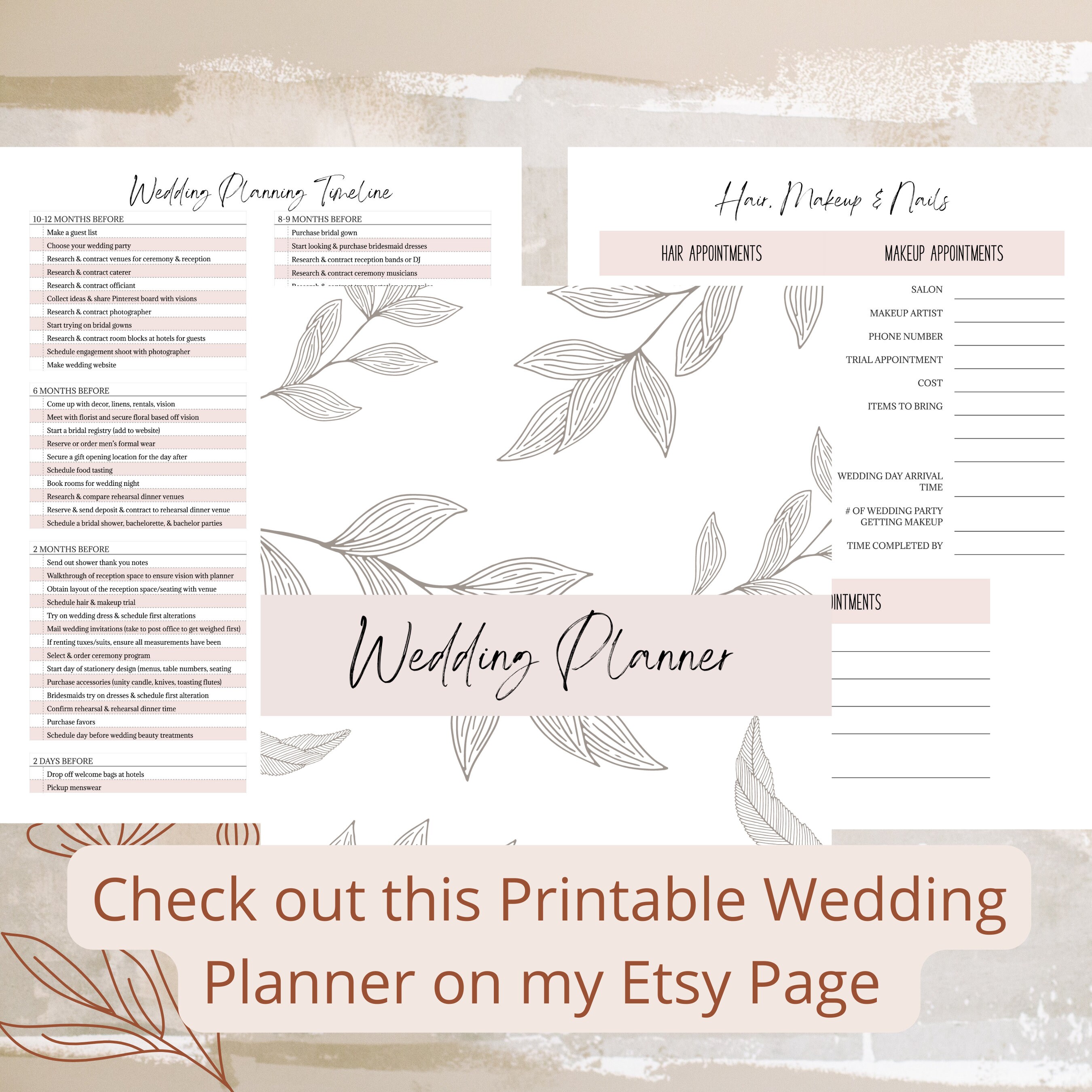 Printable Wedding Timeline, Wedding Checklist, Wedding Planning ...