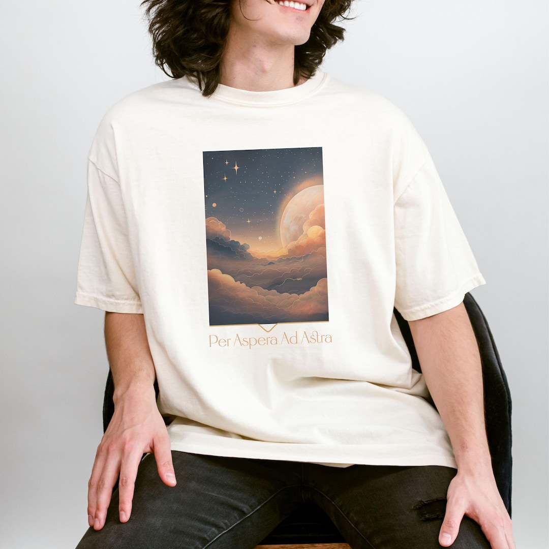 Red Rising T-shirt, 'per Aspera Ad Astra' Starscape Design, Gold ...