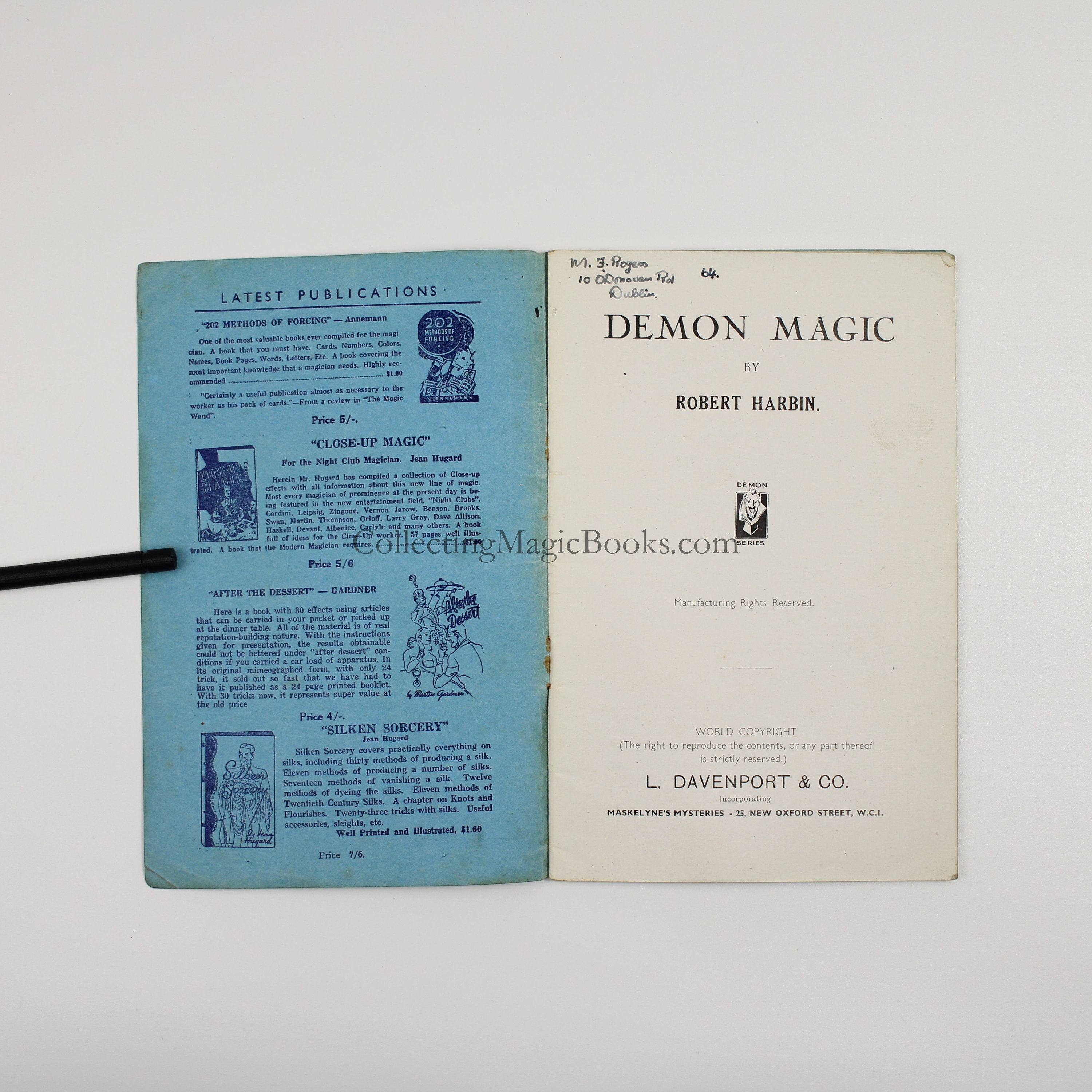 Demon Magic Robert Harbin. Vintage Magic Trick Book for - Etsy