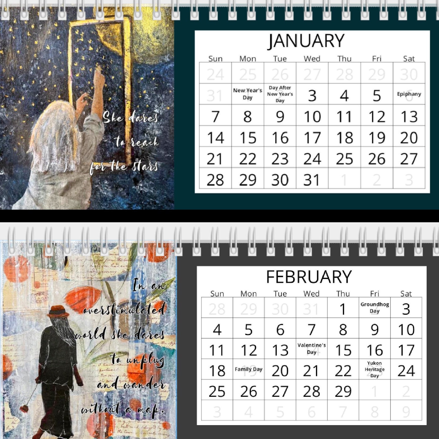 2024 Desk Calendar, Teacher Gift. Stocking Stuffer, 2021 Inspirational ...