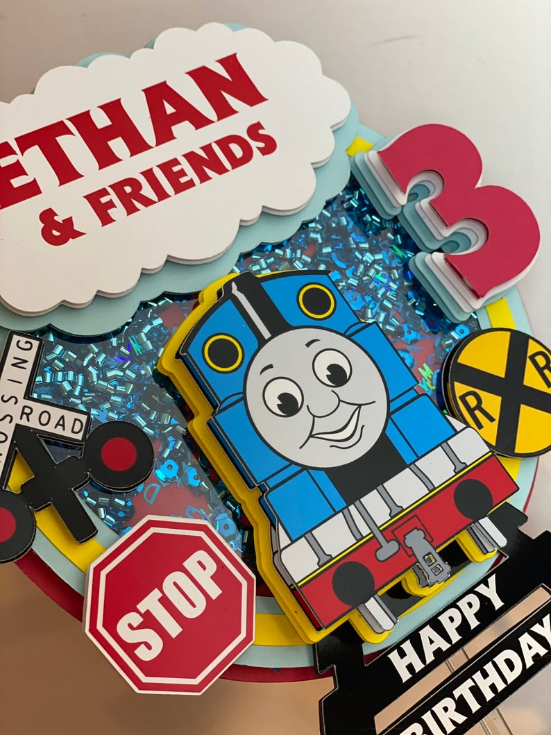 Personalized Thomas & Friends Shaker Cake Topper - Etsy