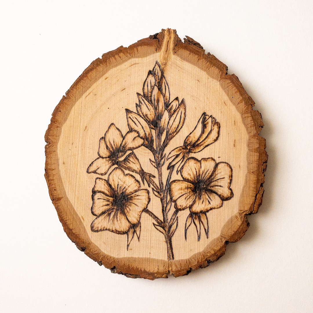 Wood-burned Flowers- Wall Decor- Cottagecore- Nursery- Gifts for Her ...