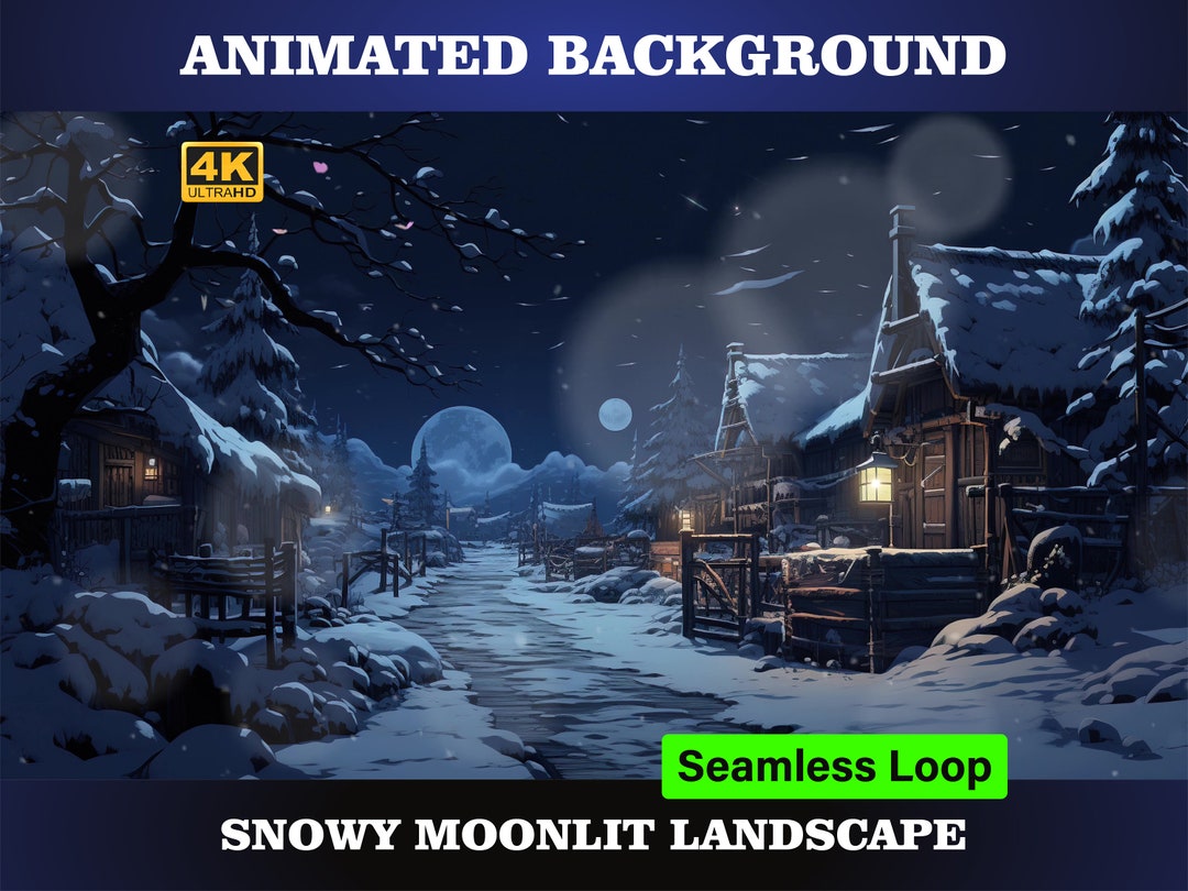 4K Winter Cabin Animated Background: Snowy Path Looping Video (MP4) - Etsy