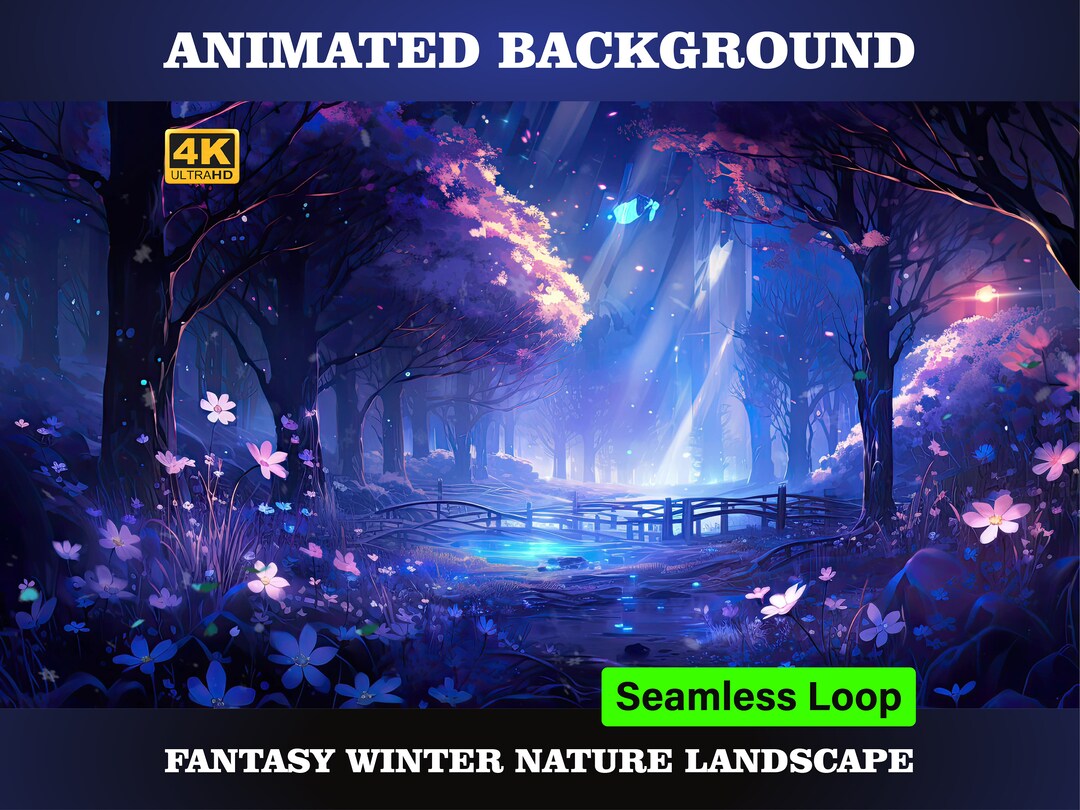 ANIMATED BACKGROUND | Enchanted Winter Forest: Luminescent Flowers ...
