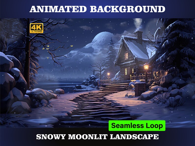 Winter Cabin Animated Background: 4K Looping Video (MP4) - Etsy