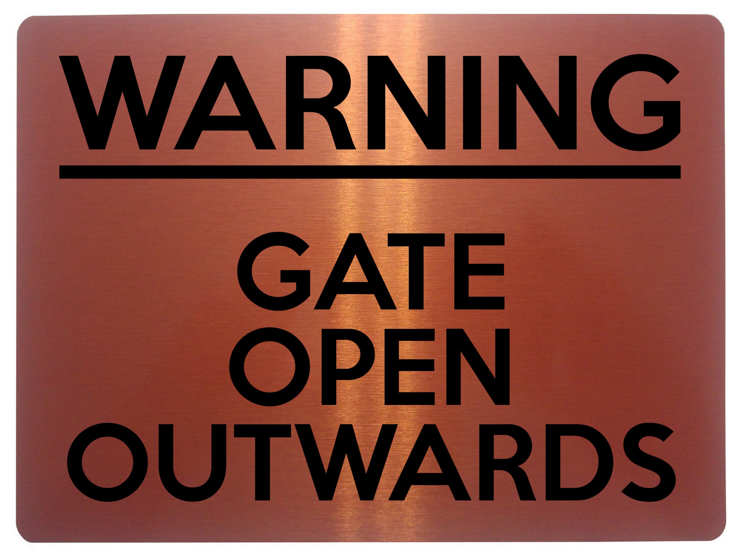 1707 WARNING GATE Open OUTWARDS Safety Metal Aluminium Plaque - Etsy