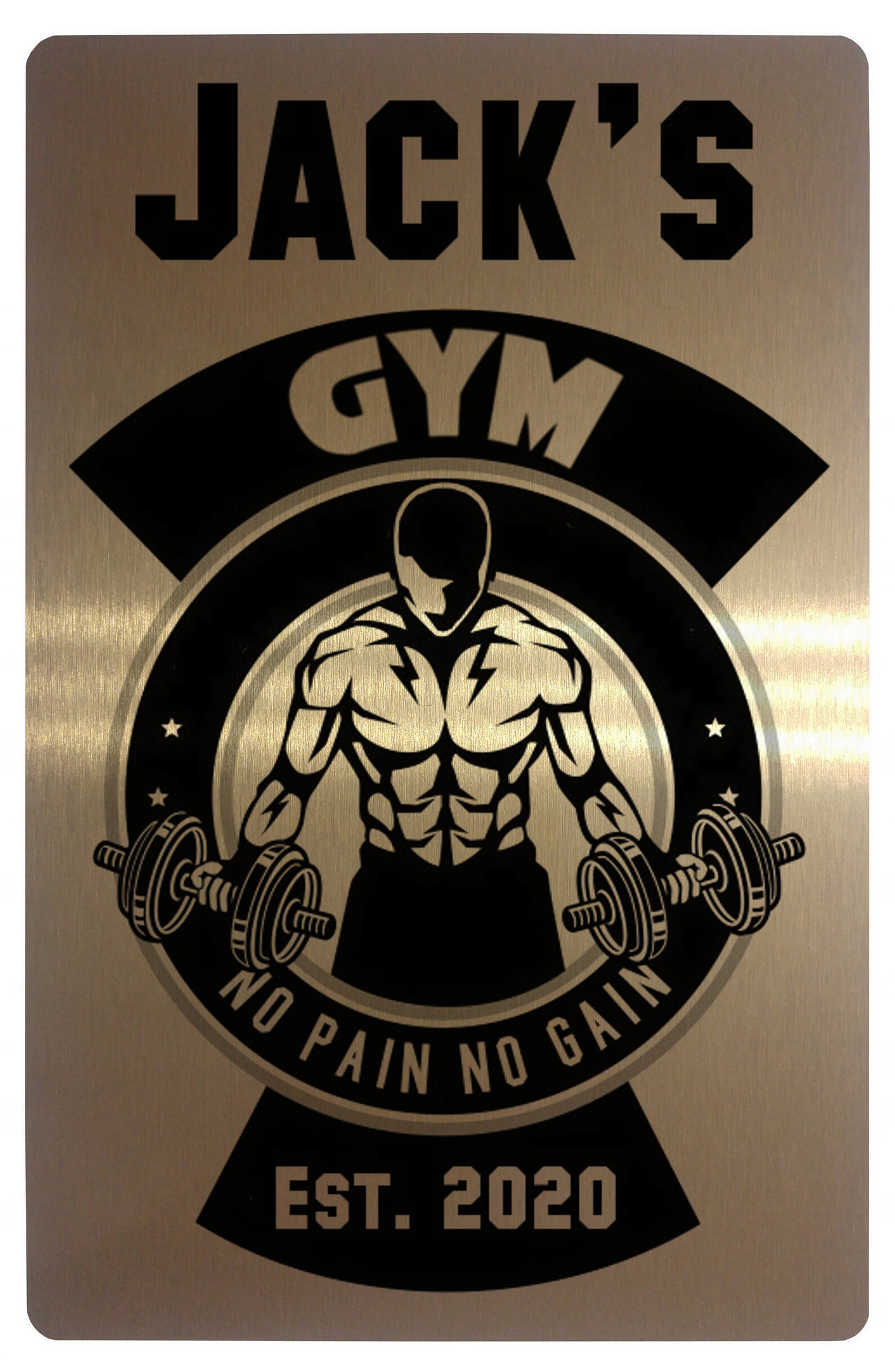 Custom Personalised Gym Metal Aluminium Sign Plaque Fitness Door Wall ...