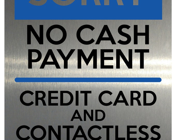 1597 No Cash PAYMENT Credit Card and CONTACTLESS PAYMENT Only Metal ...