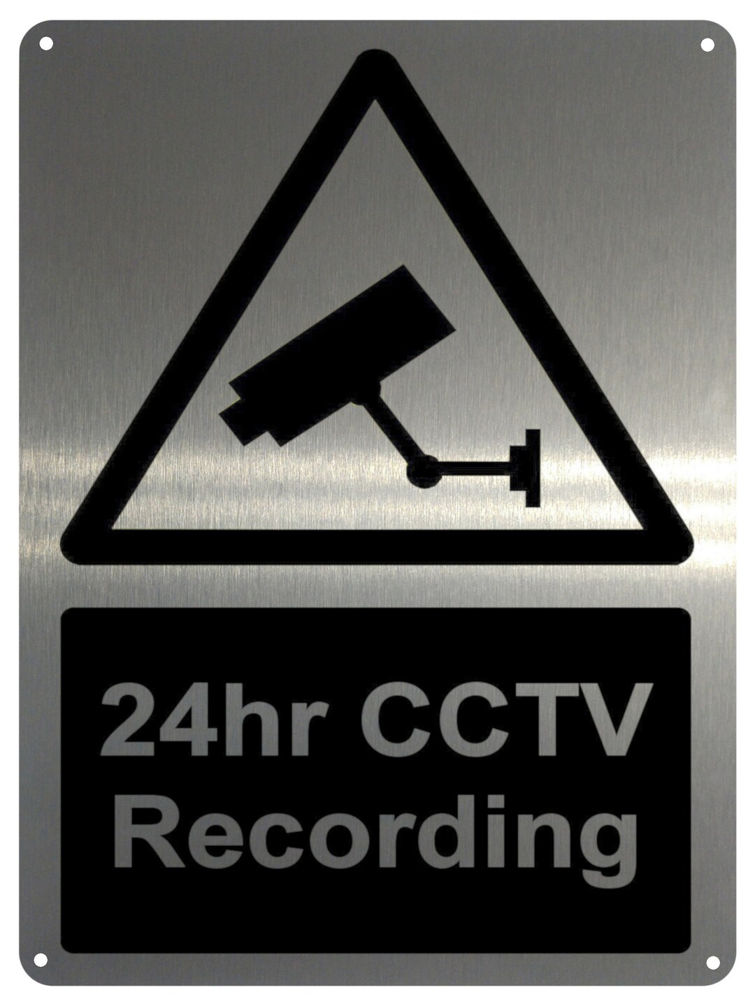 UV117 24hr CCTV Recording Safety Metal Aluminium Plaque Sign Door A4 ...
