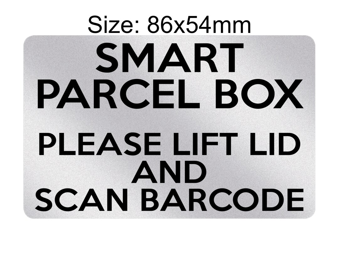 P170 Smart Parcel Box Lift Lid and Scan Barcode Plastic PVC Plaque Sign ...