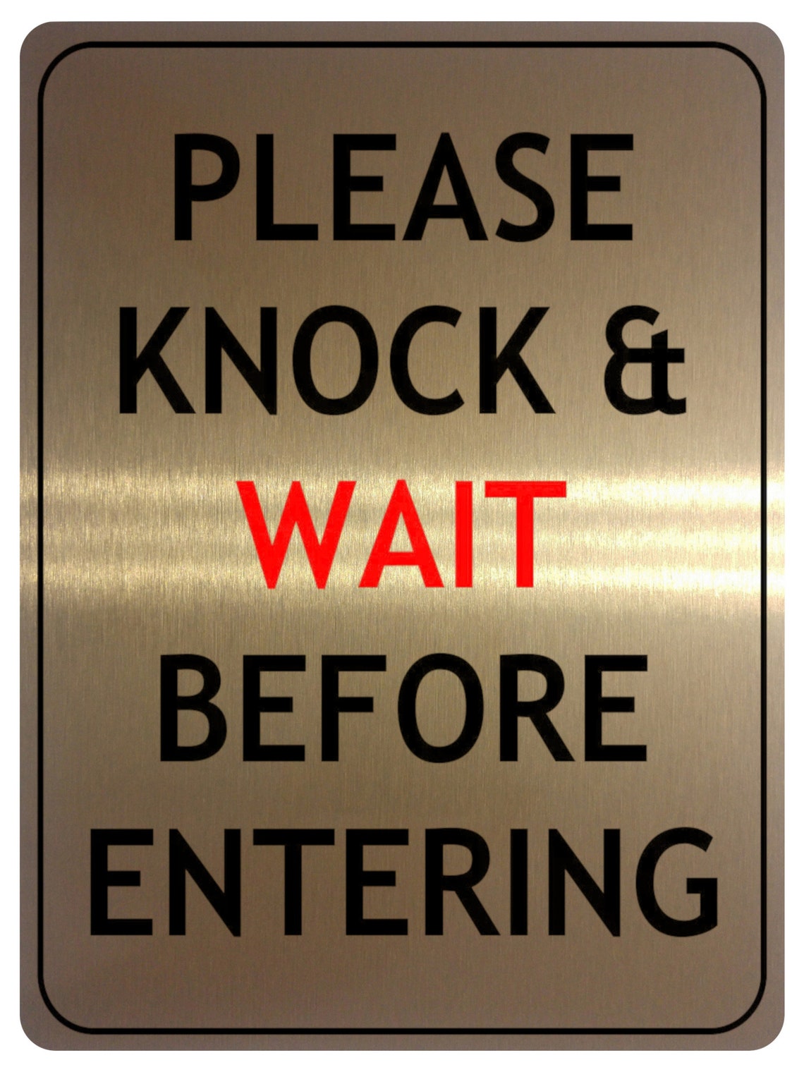 1033 Please Knock & WAIT BEFORE ENTERING Metal Aluminium | Etsy