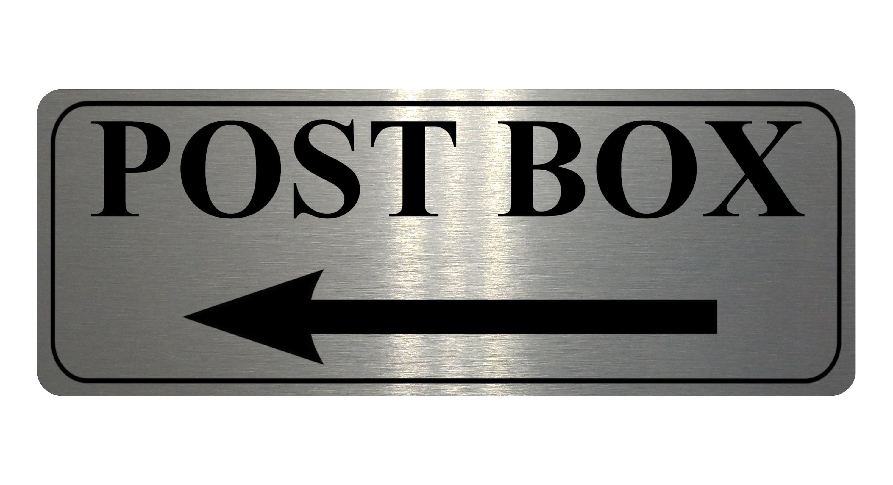 1182 POST BOX Arrow Left Metal Aluminium Plaque Sign Door Gate House ...