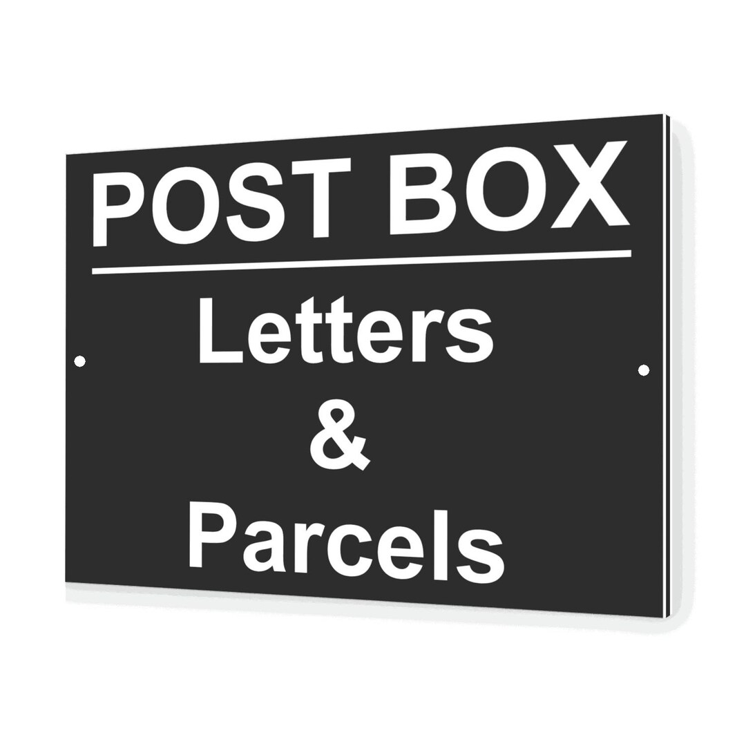 B012 POST BOX Letters & Parcels Door House Aluminium Composite Sign ...