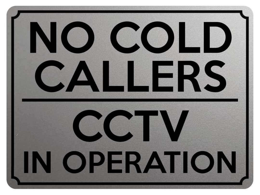 1844 No Cold CALLERS CCTV in OPERATION Door Metal Aluminium Plaque Sign ...