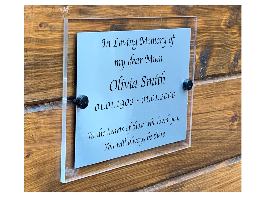 M022 Custom Personalised Memorial Funeral Grave Acrylic Aluminium Sign ...