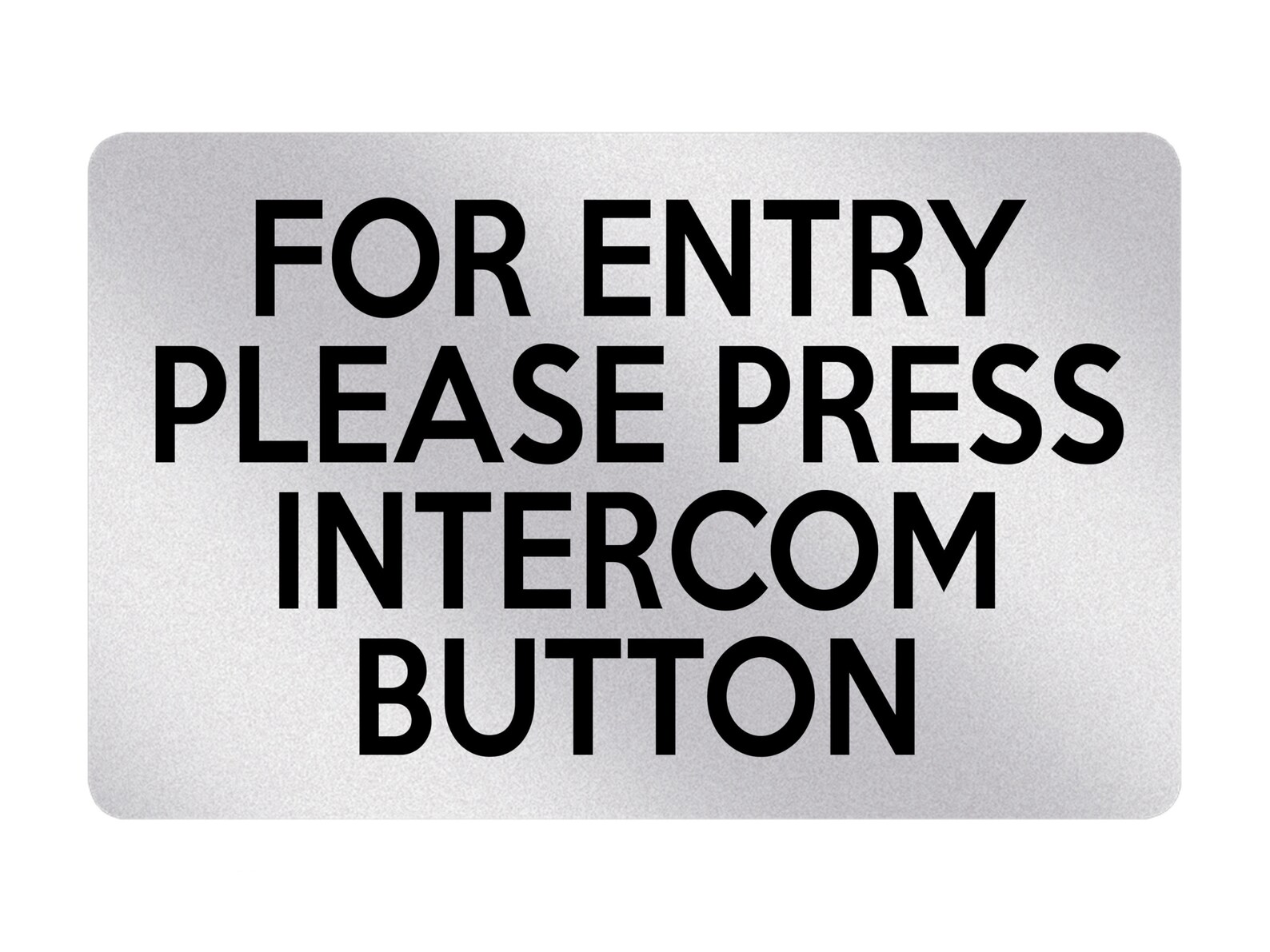 P047 for Entry Please Press INTERCOM BUTTON Door Plastic PVC Plaque ...