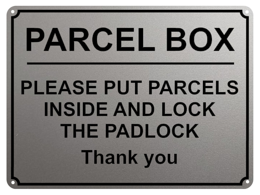 2060 PARCEL BOX Put Parcels Inside and Lock Padlock Metal Aluminium ...