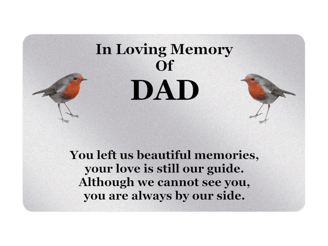 P028 in Loving Memory of DAD Robin Memorial Funeral Plastic PVC Plaque ...