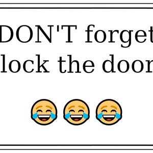 1082 DON'T Forget Lock the Door Metal Aluminium Plaque Sign Gate House ...
