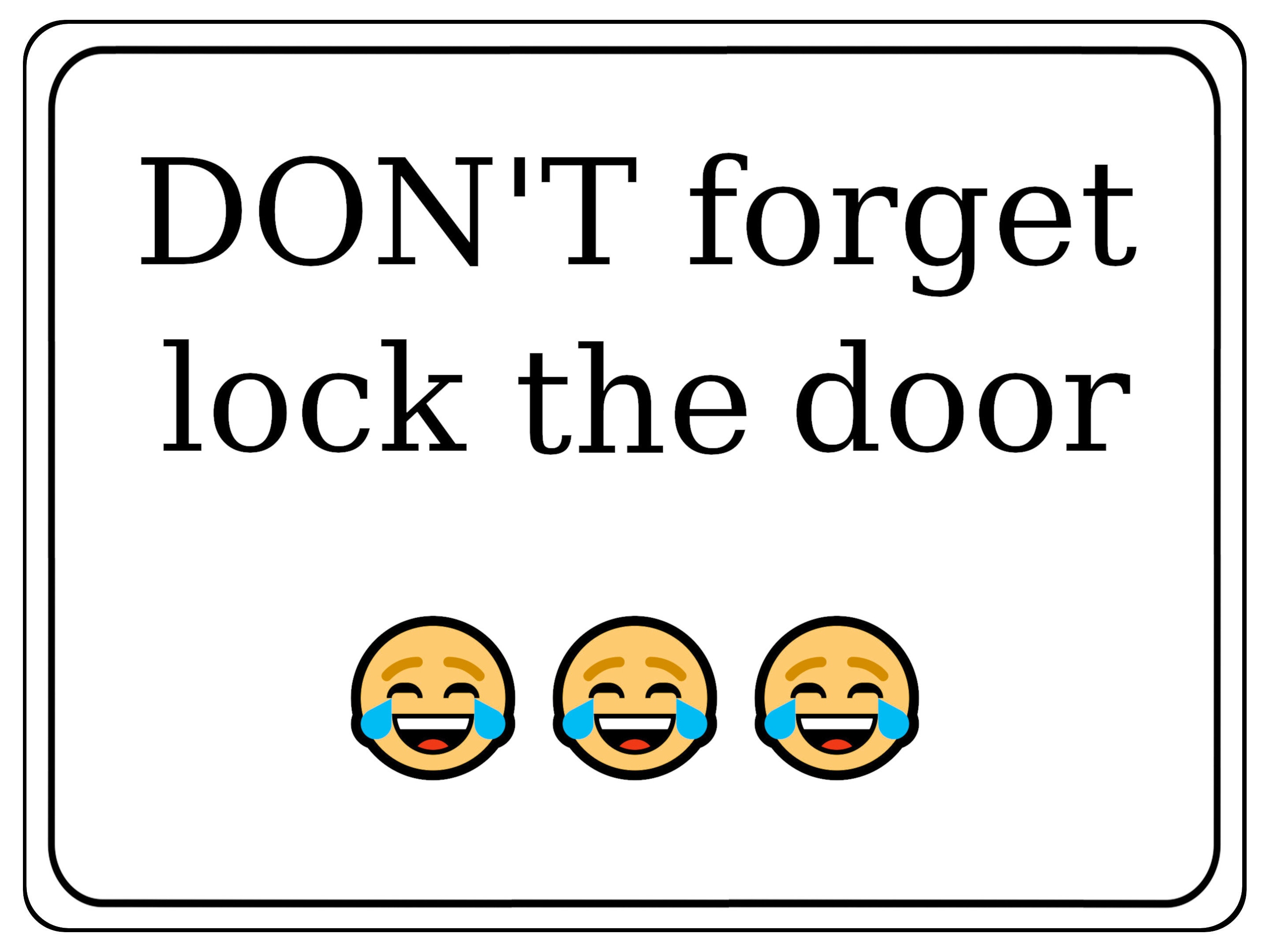 1082 DON'T Forget Lock the Door Metal Aluminium Plaque Sign Gate House ...