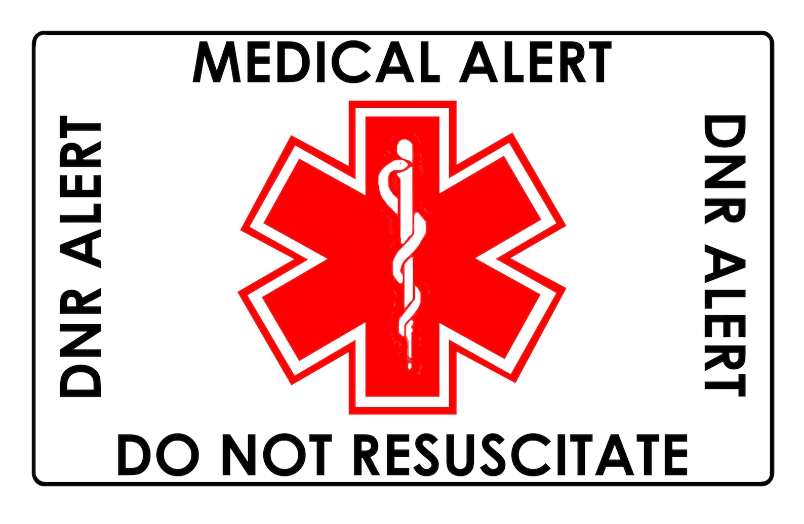 1040 DO NOT RESUSCITATE Dnr Alert in Case of Emergency Medical Alert ...