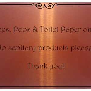 1059 Wees, Poos & Toilet Paper Only! No Sanitary Products Metal ...