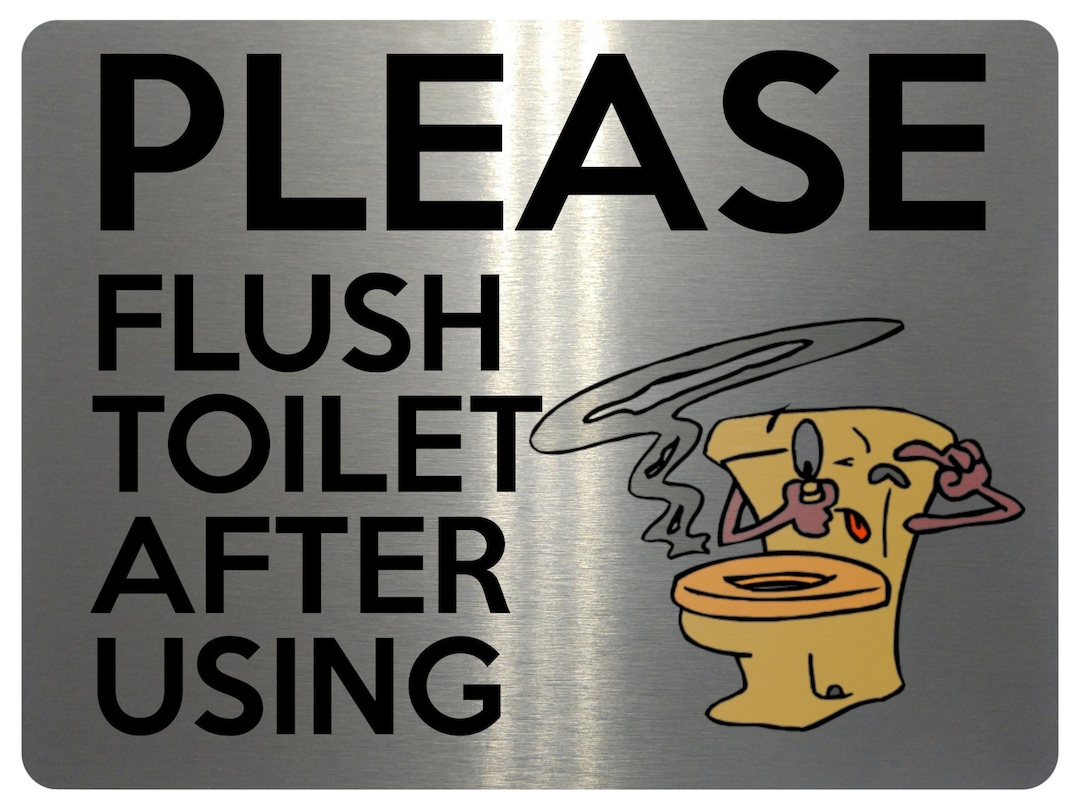 2428 Please Flush Toilet After Using Fanny Door Metal Aluminium Plaque ...