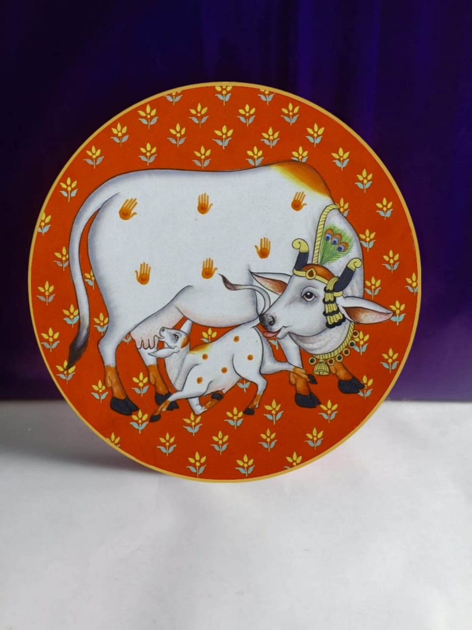 Buy Decorative Hand Painted Pichwai Plate for Home Decor Online in ...