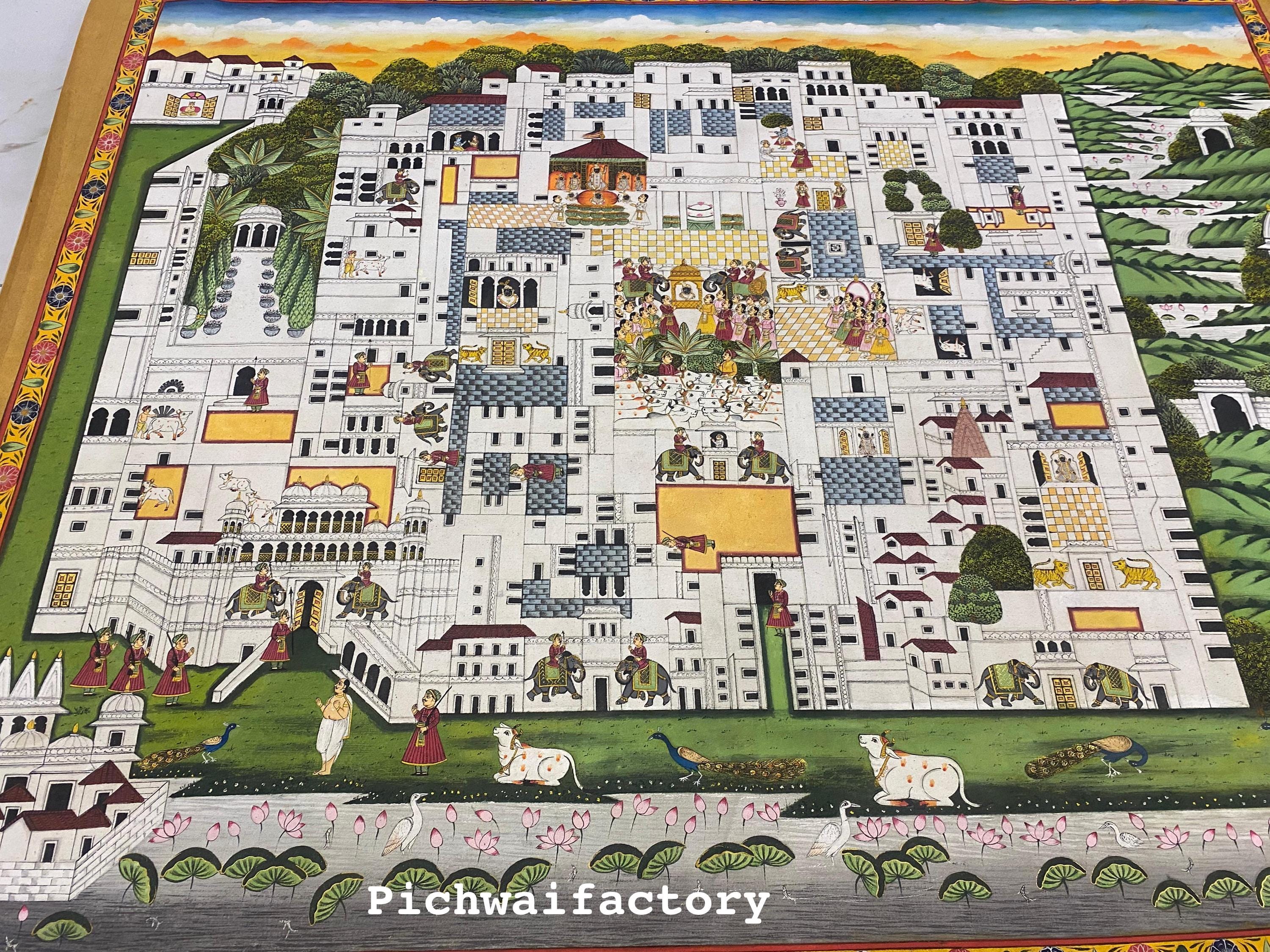 Shrinathji Haveli Painting Map Pichwai Painting Pichvai Art 48 X 56 ...