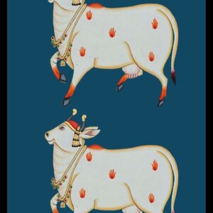 Pichwai Painting Set: Cows and Krishna, Traditional Indian Art - Etsy