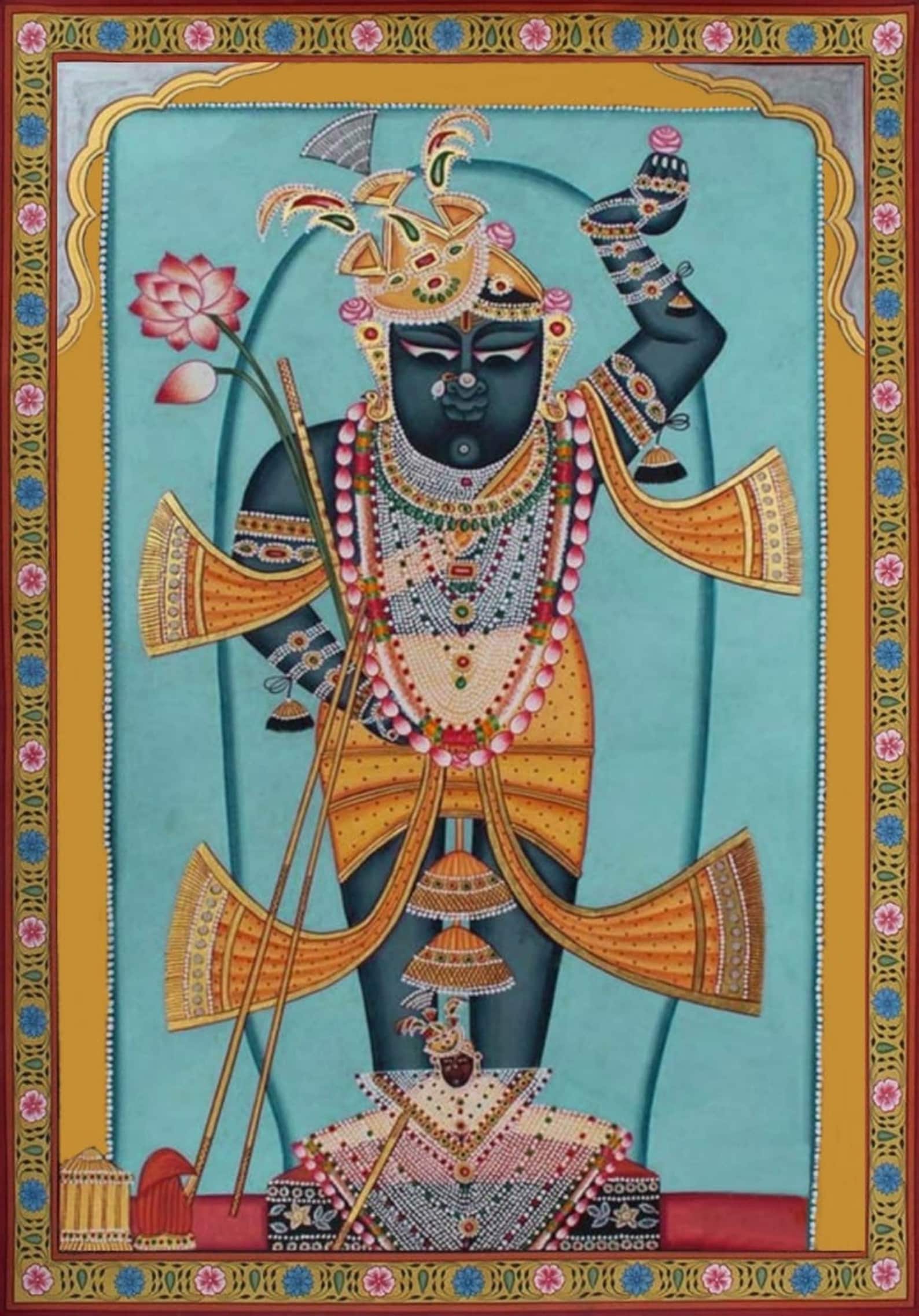Painting of Lord Shrinathji Pichwai Painting Indian Art - Etsy