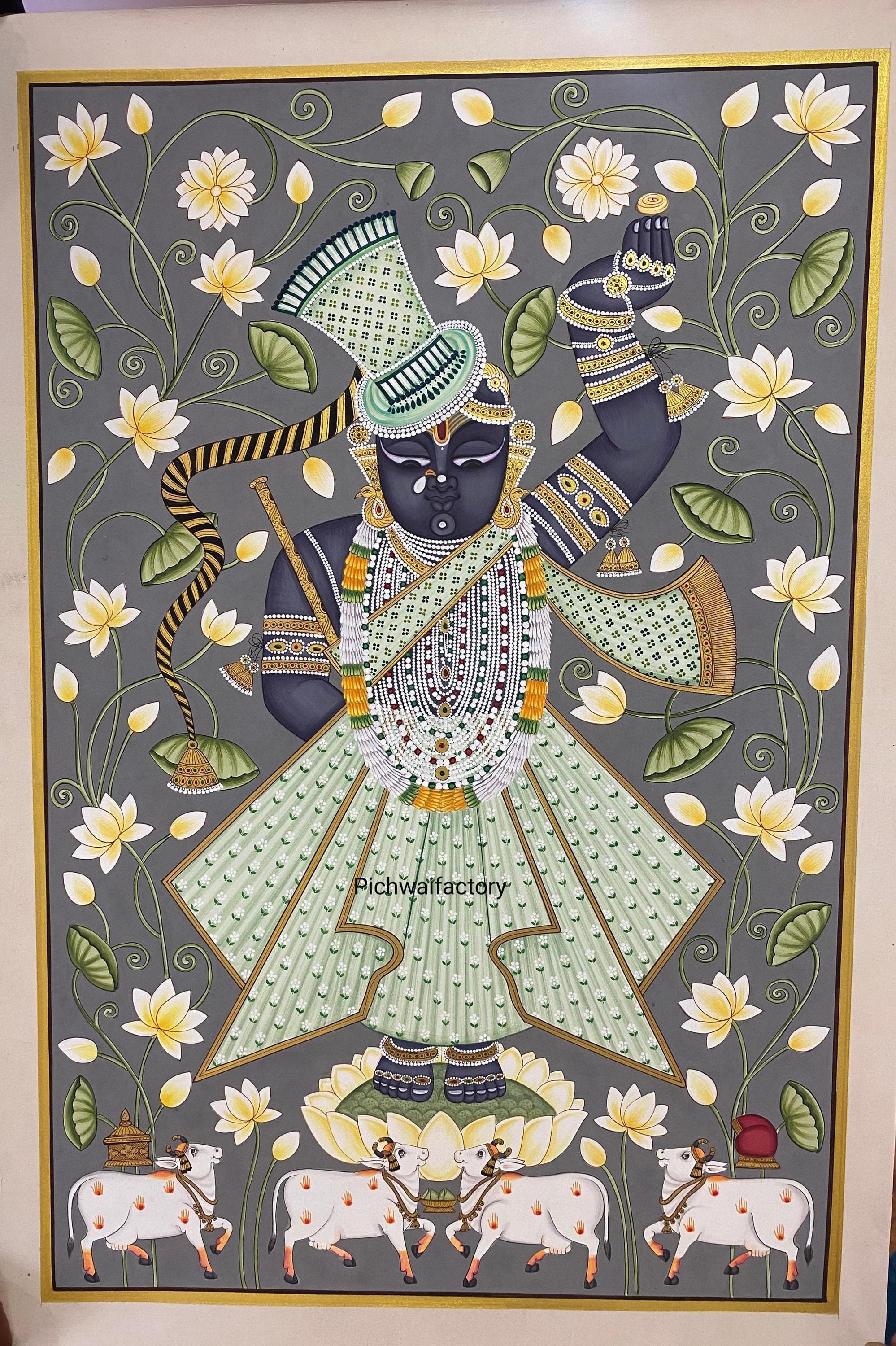 Pichwai Painting Shrinathji Painting Hand Painted Pichvai Rajasthan Art ...