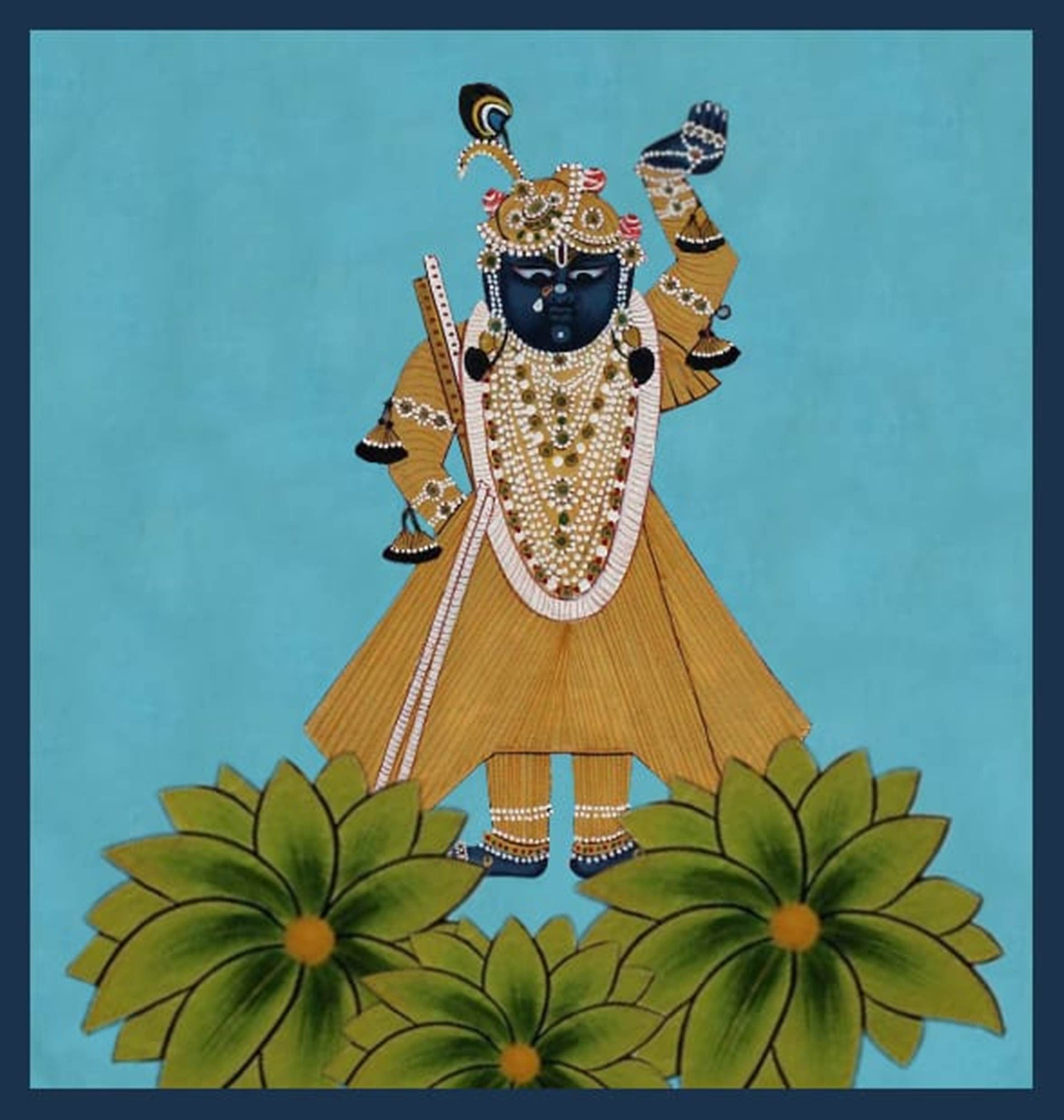 Set of 3 Pichwai Hand Painted Decorative Cow and shrinathji | Etsy