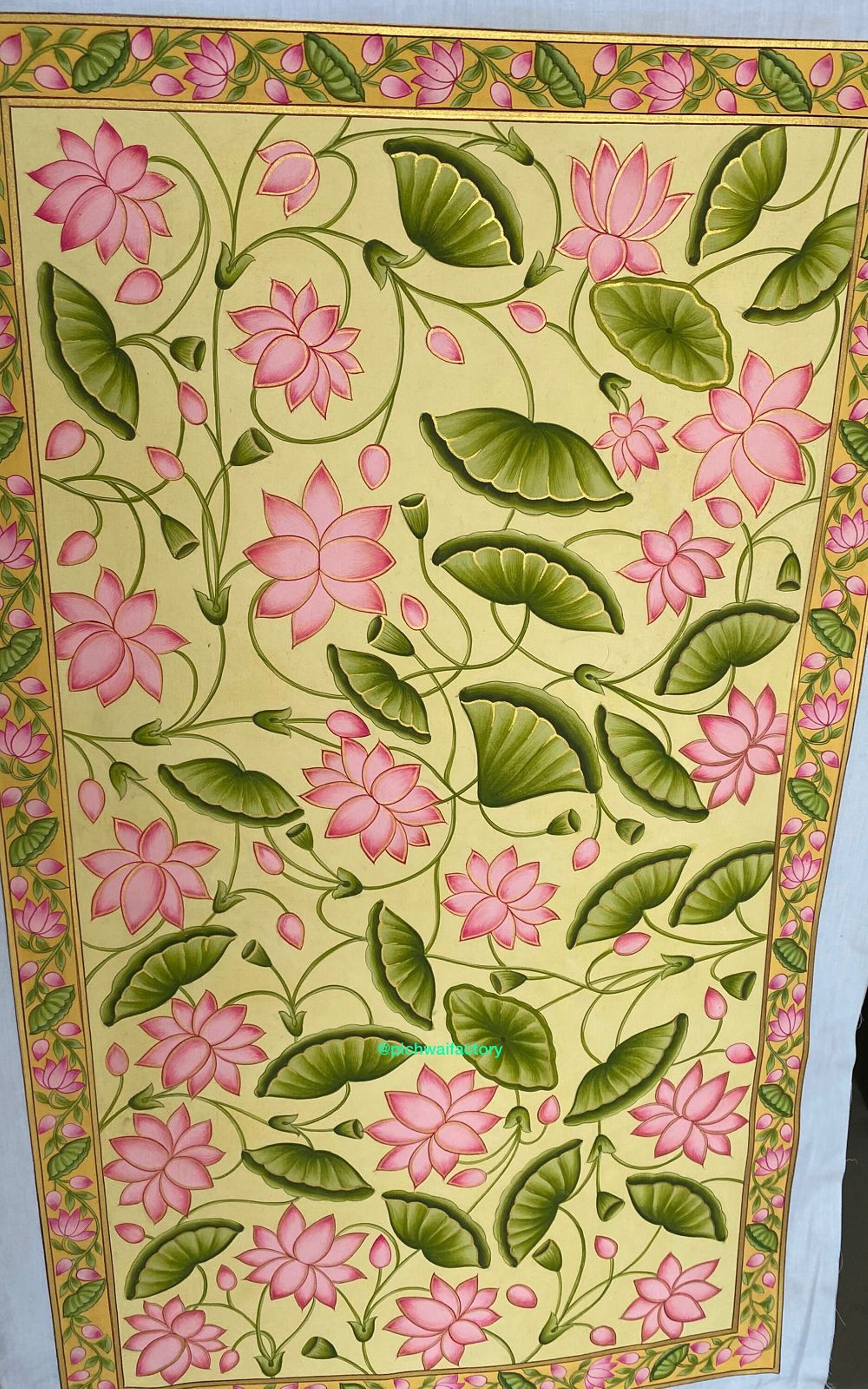 Pichwai Painting Kamal Talai Painting on Cloth Hand Painted - Etsy