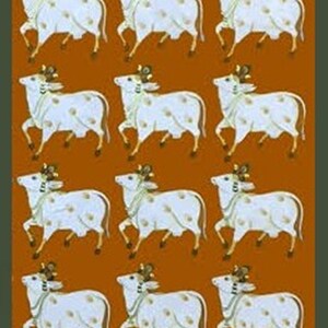 Pichwai Painting Set of 4 Hand Painted Decorative Cow and Shrinathji ...