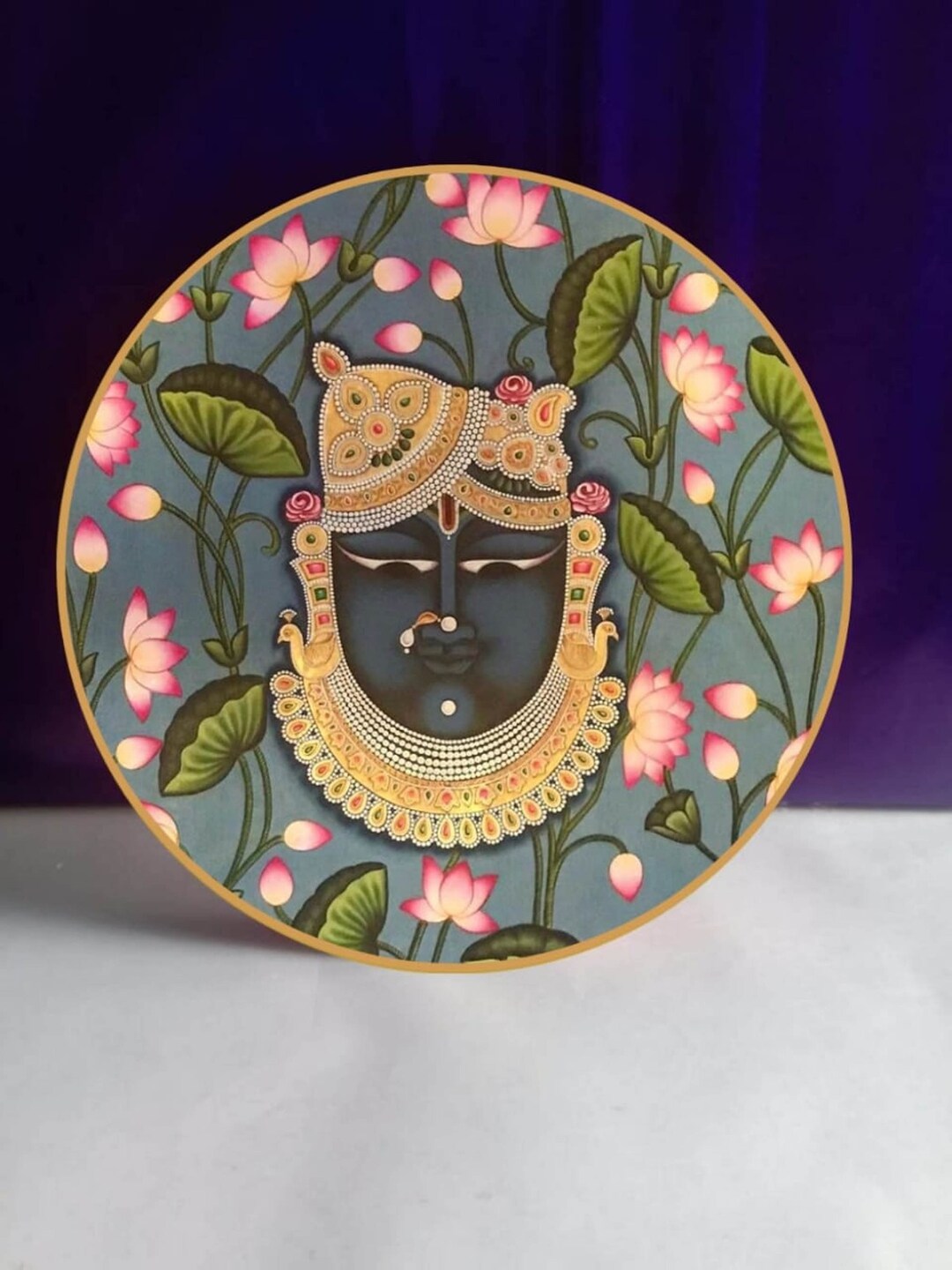 Pichwai Hand Painted Wooden Plates for Home Decoration - Etsy